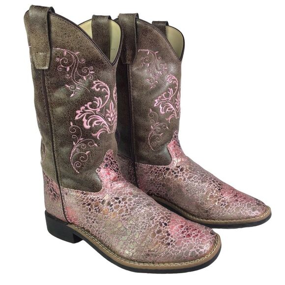 Old West | Shoes | Old West Shyanne Metallic Pink Rose Gold Floral ...